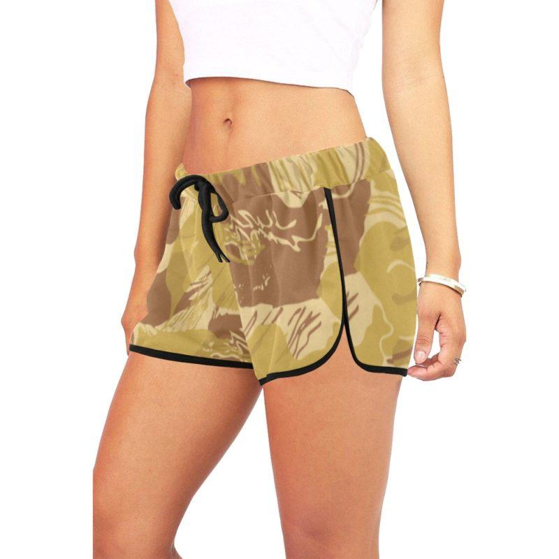 Rhodesian Brushstroke Camouflage Arid Women's Relaxed Shorts ...