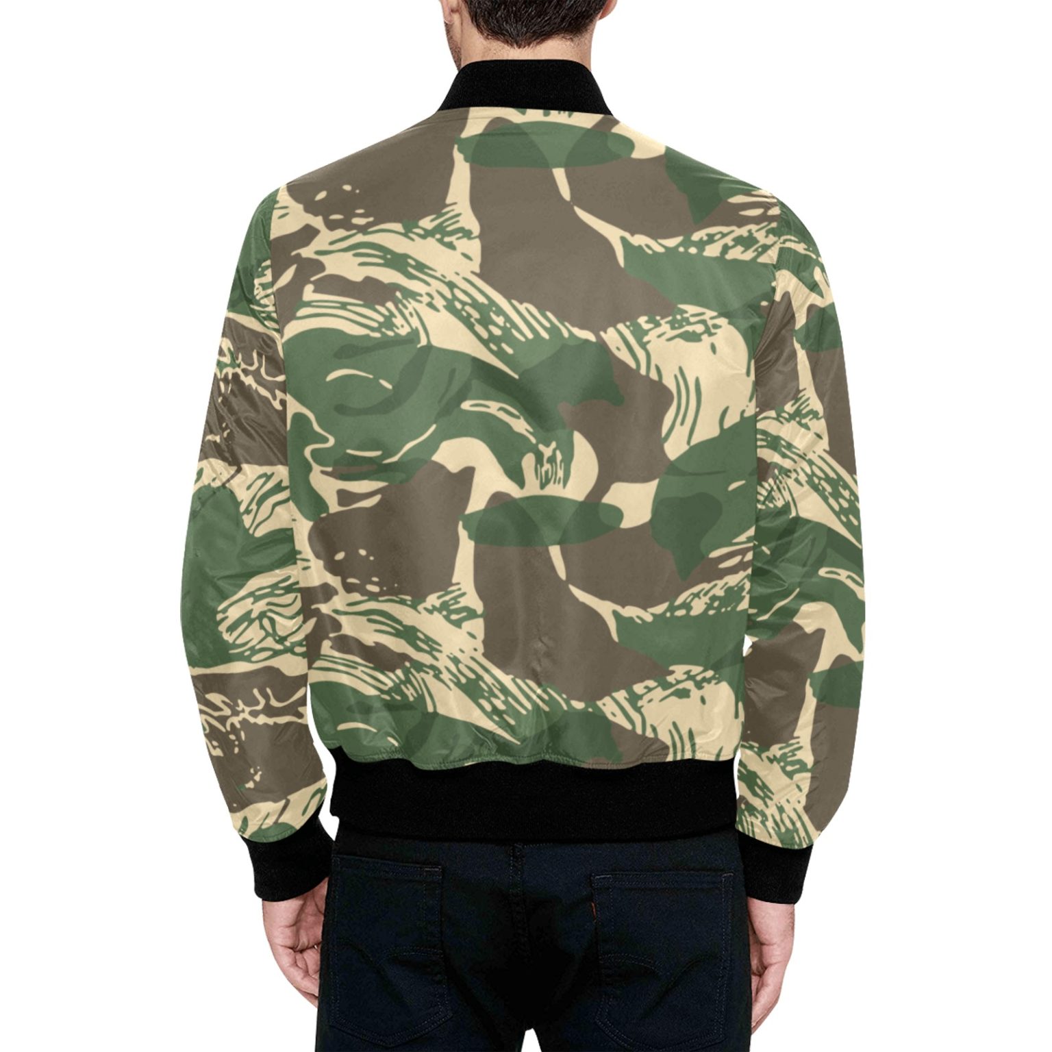 Rhodesian Brushstroke Camouflage v04 Quilted Bomber Jacket for Men ...