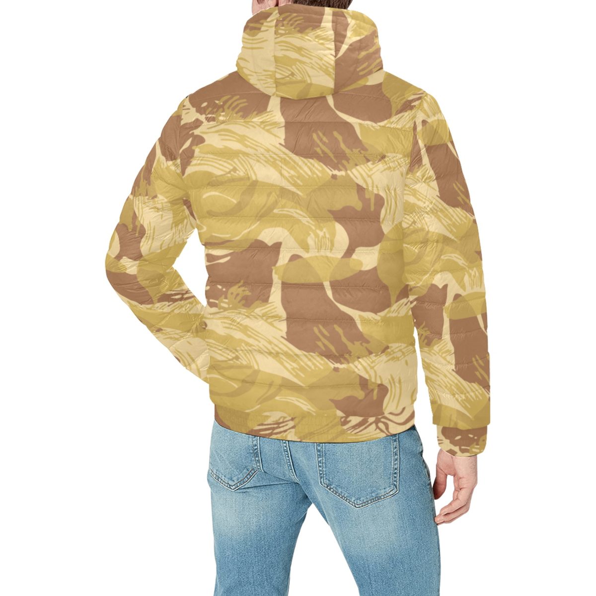 Rhodesian Brushstroke Camouflage arid Men's Padded Hooded Jacket ...