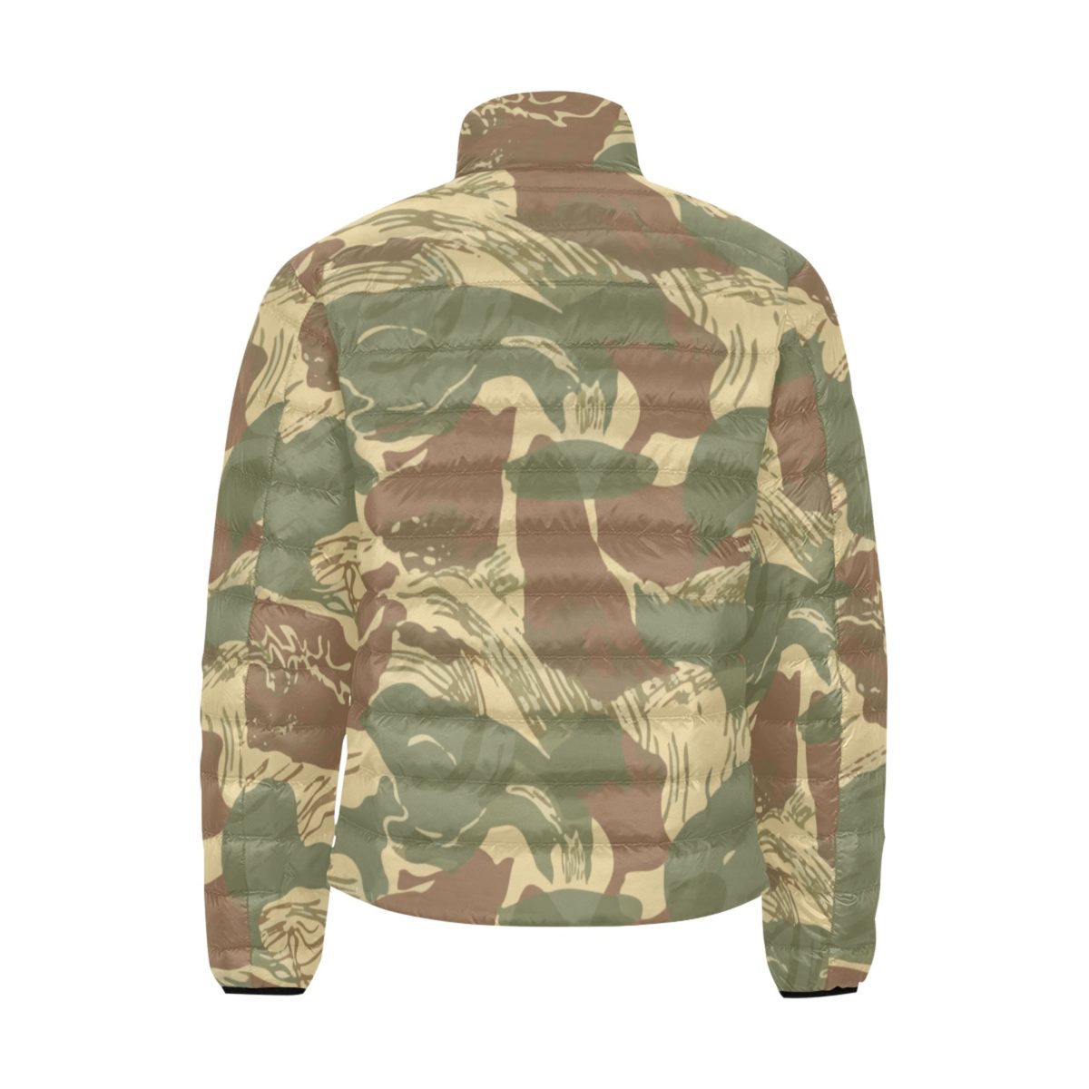 Rhodesian Brushstroke Camouflage v1 Men's Stand Collar Padded Jacket ...