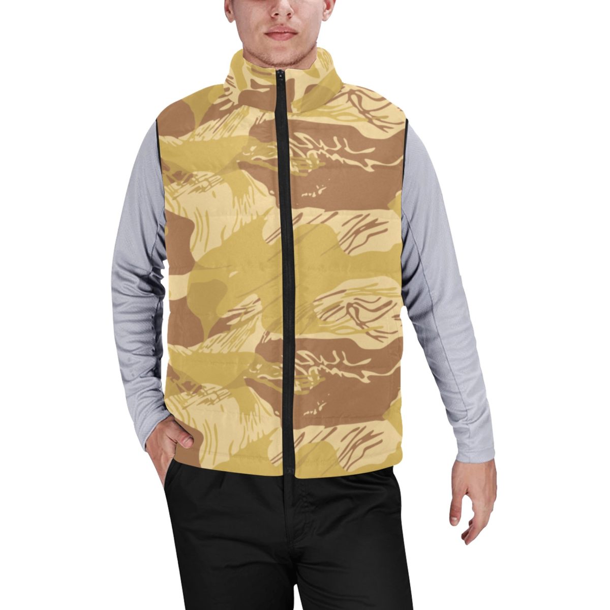 Rhodesian Brushstroke Camouflage arid Men's Padded Vest Jacket ...