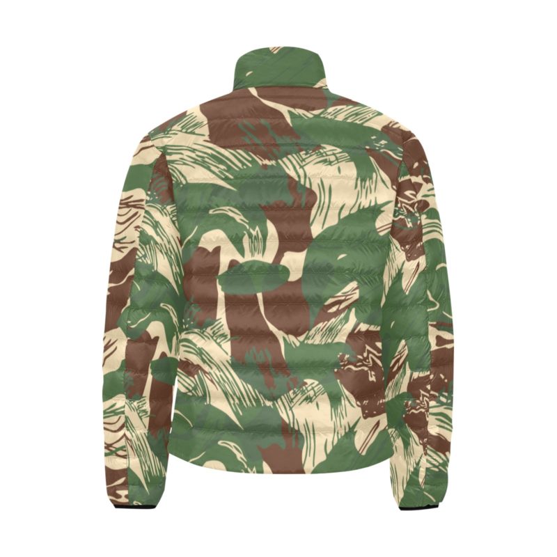 Rhodesian Brushstroke Camouflage v2 Men's Stand Collar Padded Jacket ...