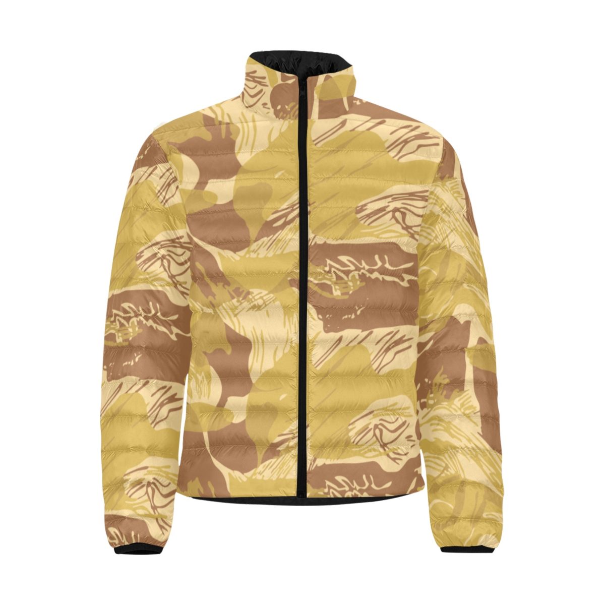 Rhodesian Brushstroke Camouflage arid Men's Stand Collar Padded Jacket ...